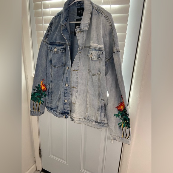 Urban Outfitters | Jackets & Coats | Boohooman Oversized Spliced Palm ...